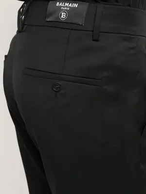 Balmain Mid-rise Straight-leg Trousers - Black