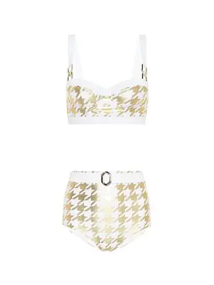 BALMAIN X MYTHERESA - Exclusive To Mytheresa – Houndstooth-Printed Bikini