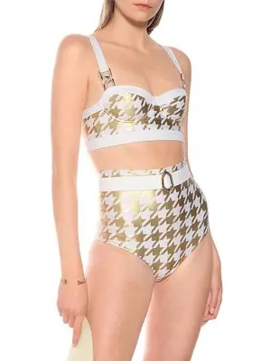 BALMAIN X MYTHERESA - Exclusive To Mytheresa – Houndstooth-Printed Bikini