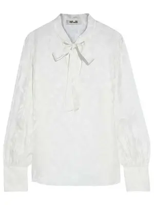 Diane Von Furstenberg Esperanza Pussy-bow Silk-blend Jacquard Blouse