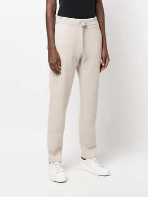 Lorena Antoniazzi Beige Virgin Wool-cashmere Blend Knitted Track Pants