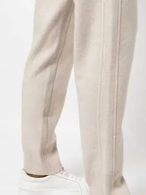 Lorena Antoniazzi Beige Virgin Wool-cashmere Blend Knitted Track Pants