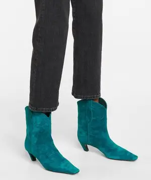 Khaite - Dallas Suede Cowboy Boots