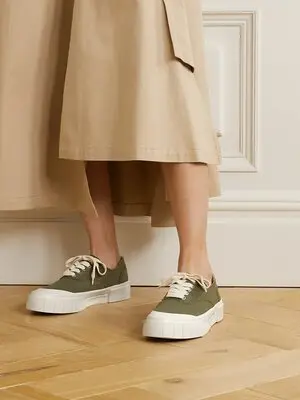 good news - Space For Giants Frayed Organic Cotton-Canvas Sneakers