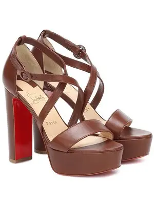 CHRISTIAN LOUBOUTIN Loubi Bee Alta 130 Leather Platform Sandals