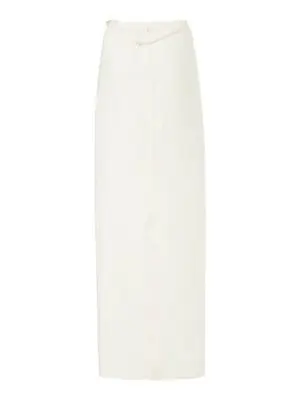 Jacquemus Novio Tie-detailed Linen Maxi Skirt