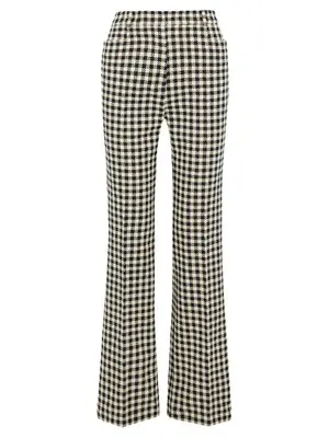 Victoria Beckham Houndstooth Tweed Flared Pants