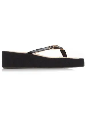 Jacquemus Les Tatanes Lin Leather Platform Sandals