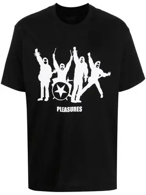 PLEASURES Band Graphic Print T-shirt - Black
