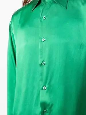 WOERA Long-sleeve Silk Shirt