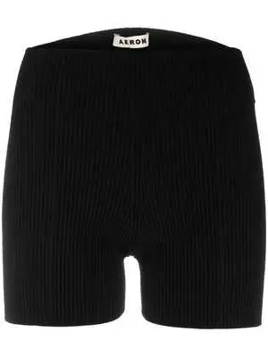 AERON Ribbed-knit Mini Shorts