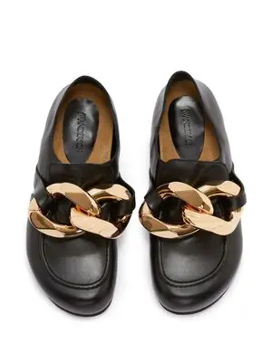 JW Anderson Chain Leather Loafers - Black