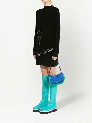 JW Anderson Sequins-logo Knitted Minidress