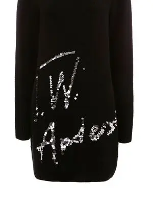 JW Anderson Sequins-logo Knitted Minidress