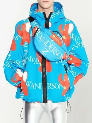 JW Anderson Logo-print Hooded Jacket - Blue