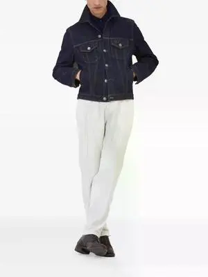 Brunello Cucinelli Long-sleeved Cashmere Polo Shirt - Blue
