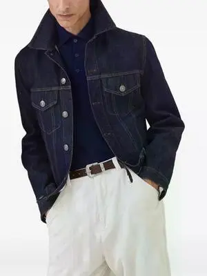 Brunello Cucinelli Long-sleeved Cashmere Polo Shirt - Blue
