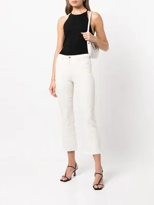 L'Agence Kendra Cropped Flared Jeans - Neutrals