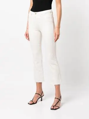 L'Agence Kendra Cropped Flared Jeans - Neutrals