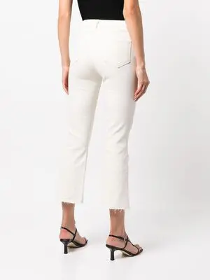 L'Agence Kendra Cropped Flared Jeans - Neutrals