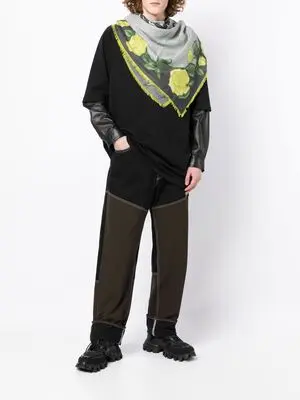 Givenchy Floral-print Knitted Scarf - Green