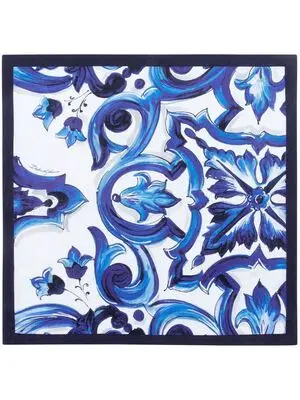DOLCE & GABBANA CASA Patterned Linen Napkins - Blue
