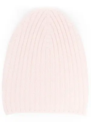 BARRIE Ribbed-knit Cashmere Beanie - Pink