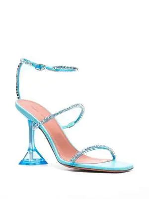 Amina Muaddi Gilda 95mm Crystal-embellished Sandals - Blue
