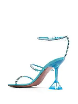 Amina Muaddi Gilda 95mm Crystal-embellished Sandals - Blue