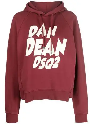 Dsquared2 Logo Print Drawstring Hoodie