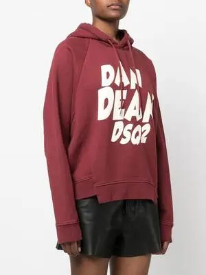 Dsquared2 Logo Print Drawstring Hoodie