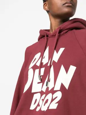 Dsquared2 Logo Print Drawstring Hoodie