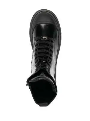 Hogan Lace-up Combat Boots - Black