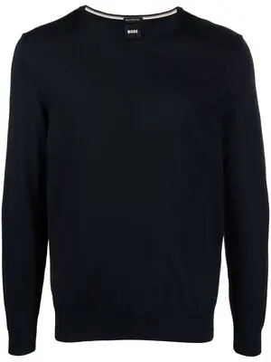 BOSS Crew Neck Pullover Sweater - Blue