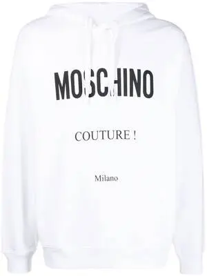 Moschino Logo-print Cotton Hoodie - White