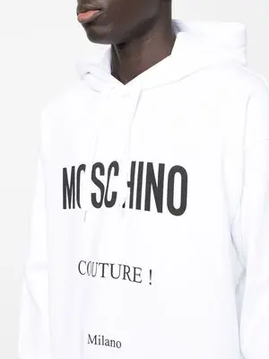 Moschino Print Cotton Hoodie - White