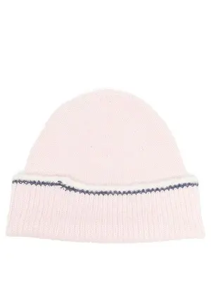 BARRIE Ribbed Cashmere Beanie - Pink