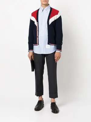 Thom Browne Floral-embroidered Long-sleeve Shirt