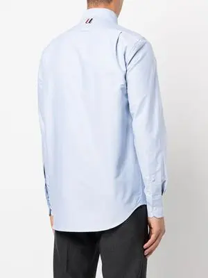 Thom Browne Floral-embroidered Long-sleeve Shirt