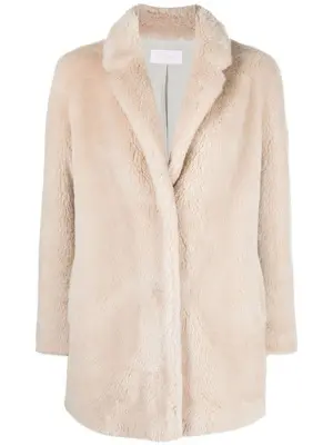 YVES SALOMON Shearling-trim Single-breasted Coat