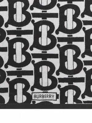 Burberry Monogram-pattern Jacquard Cotton Bath Towel