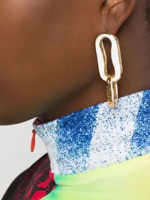 Off-White Enamel Drop Earrings