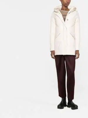 Woolrich Hooded Duck Feather Coat - White