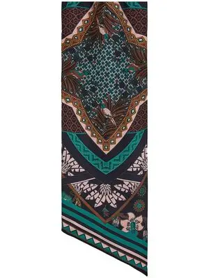 FERRAGAMO Nirvana-print Silk Bandeau Scarf - Black