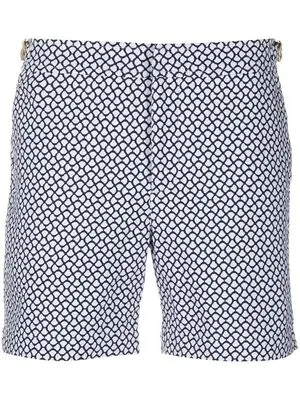 Orlebar Brown Patterned-jacquard Beach Shorts - Blue