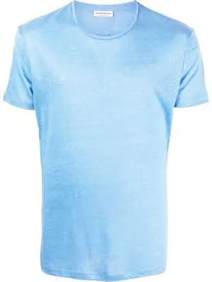 Orlebar Brown Logo-patch Linen T-shirt - Blue