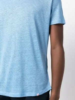 Orlebar Brown Logo-patch Linen T-shirt - Blue