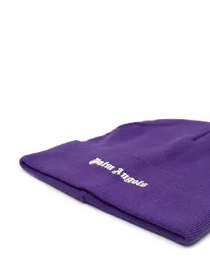 Palm Angels Logo-print Knit Beanie - Purple