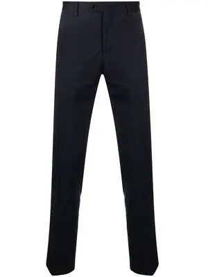LARDINI Tailored Stretch-wool Trousers - Blue