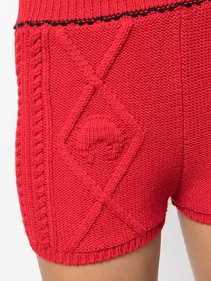 MARINE SERRE Cable Knit Mini Shorts